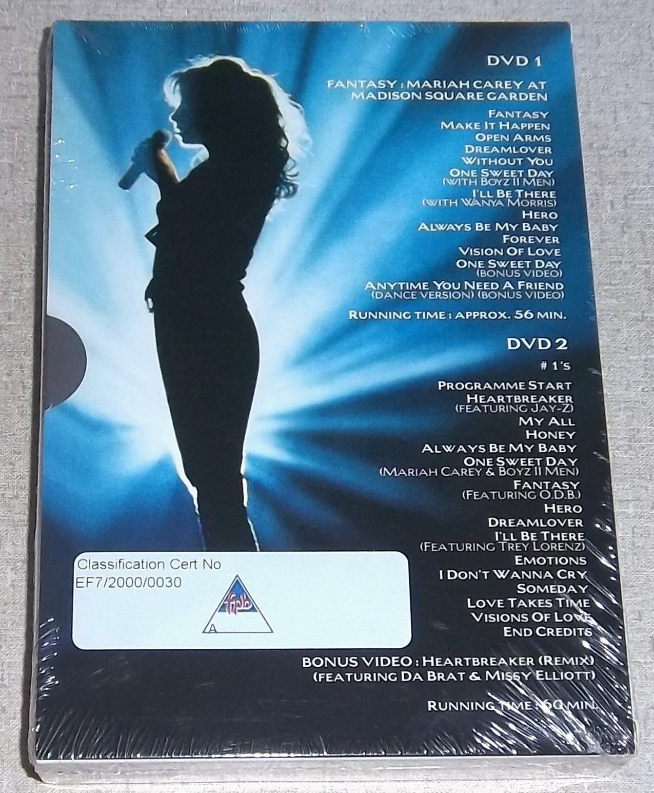 MARIAH CAREY DVD Collection Fantasy: Live at Madison Square Garden + #1’s EUROPE - Subterania