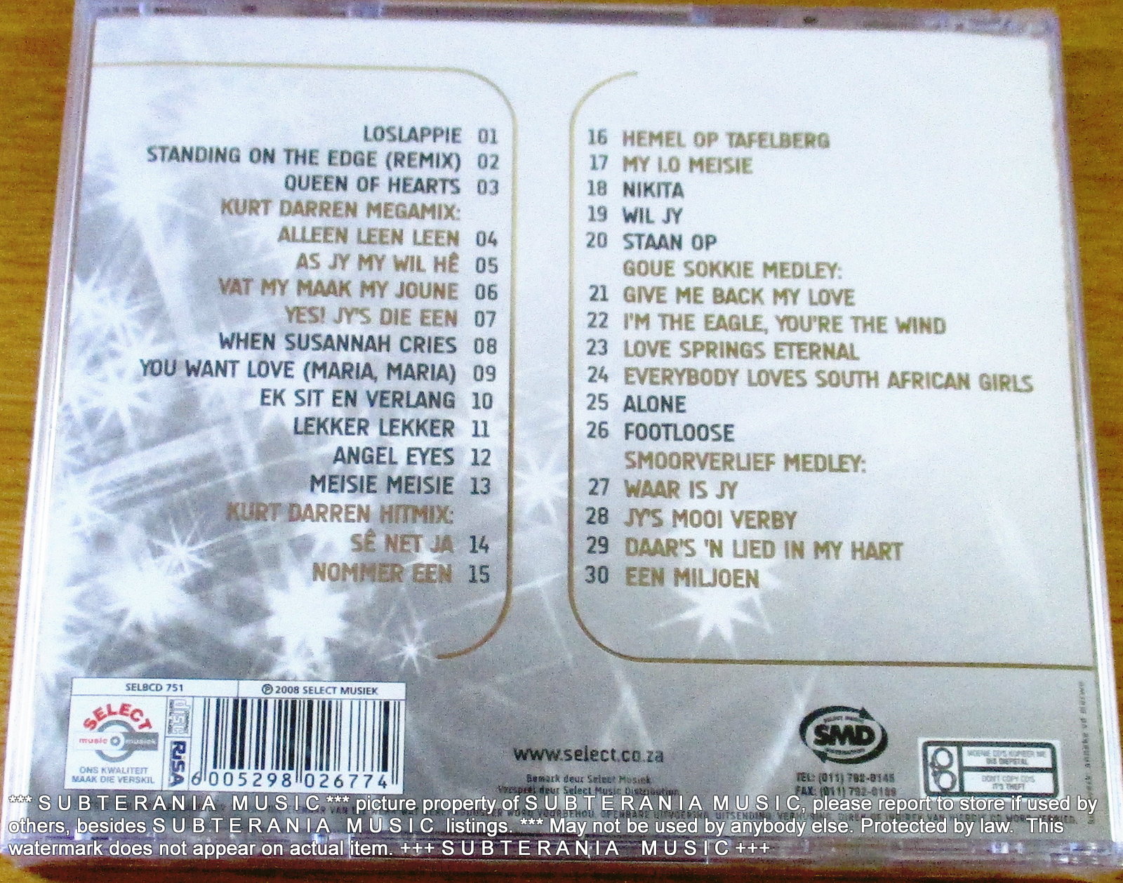 KURT DARREN 30 Goue Sokkie Treffers SOUTH AFRICA Cat# SELBCD 751 ...