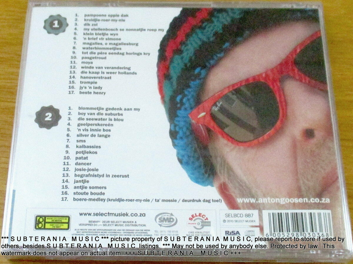 ANTON GOOSEN Grootste Treffers Double CD SOUTH AFRICA Cat# SELBCD 887 ...