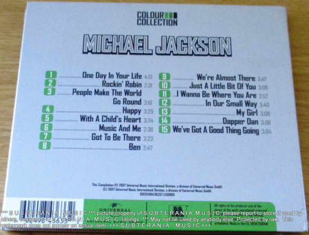 MICHAEL JACKSON Colour Collection CD - Subterania