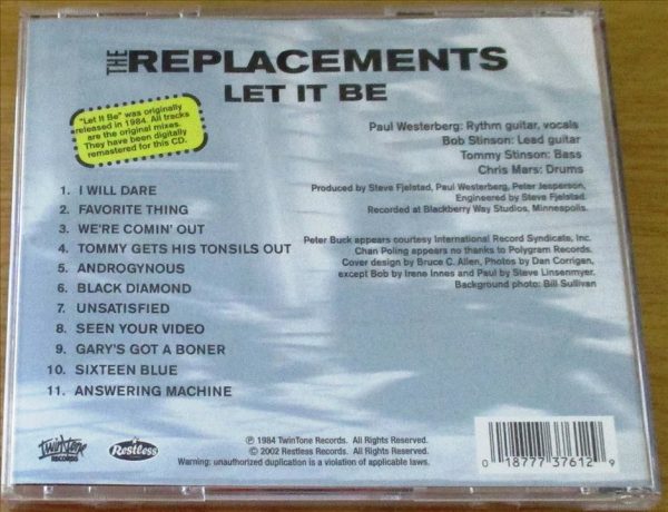 THE REPLACEMENTS Let It Be CD [Zx31] Restless release - Subterania