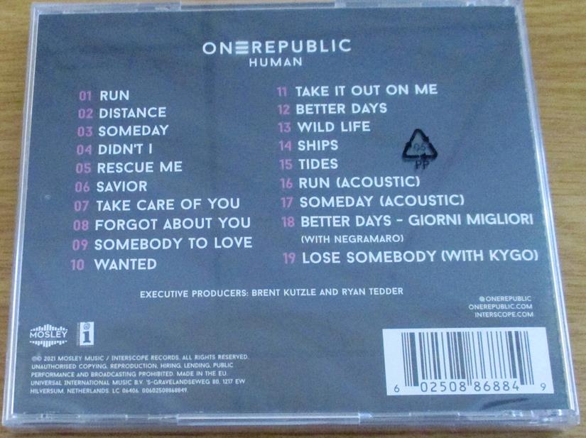 ONE REPUBLIC Human CD - Subterania