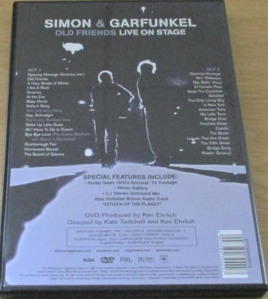 SIMON & GARFUNKEL Old Friends Live on Stage DVD - Subterania
