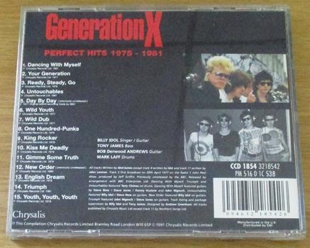 GENERATION X Perfect Hits 1975-1981 CD - Subterania