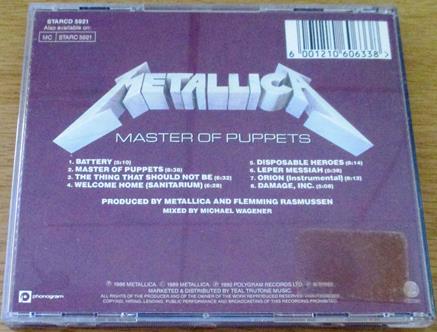 METALLICA Master of Puppets CD - Subterania
