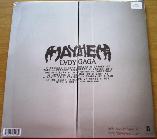 LADY GAGA Mayhem LP VINYL RECORD - Subterania
